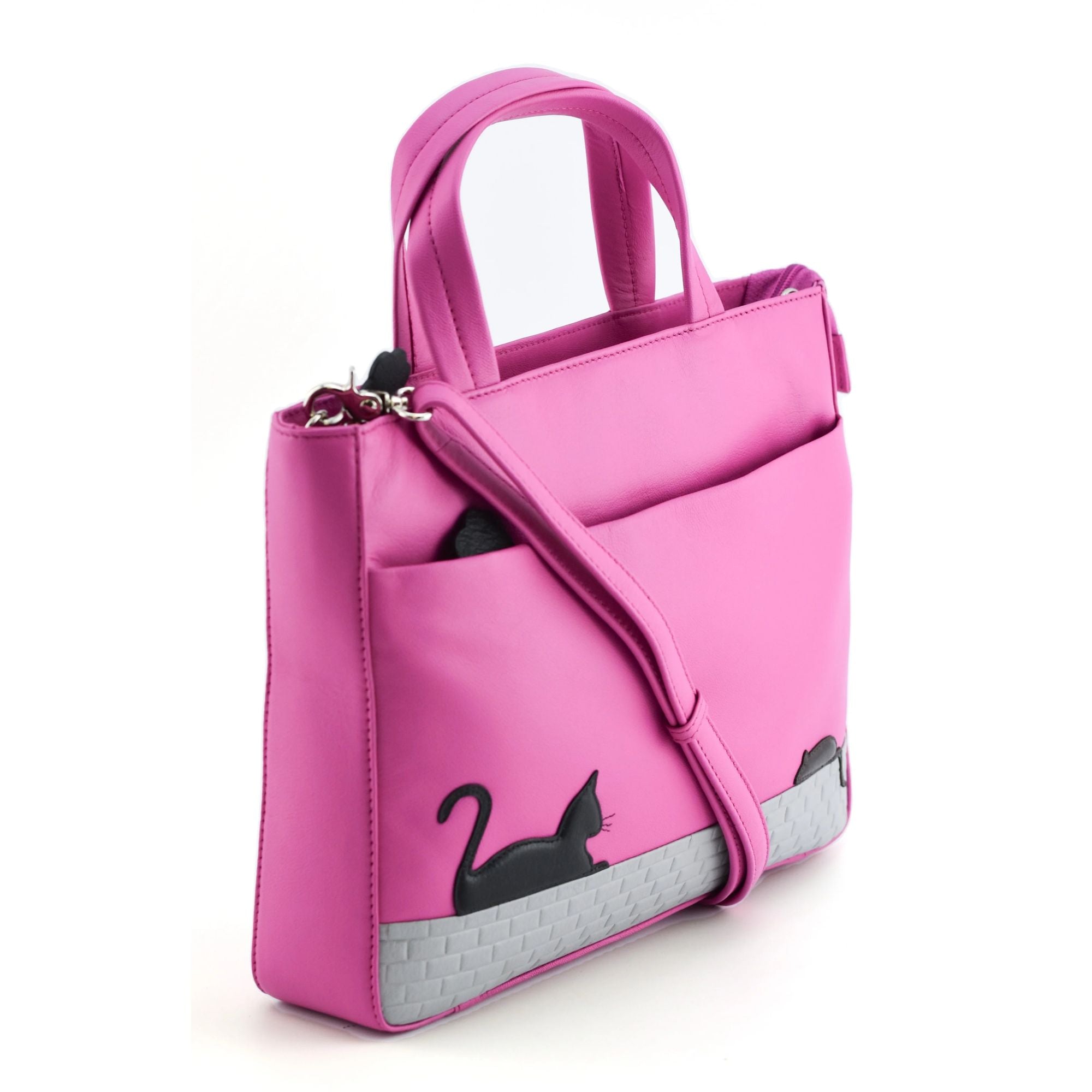 Cat and Mouse Leather Grab Bag | Mala Cat Handbag – The Cat Gallery