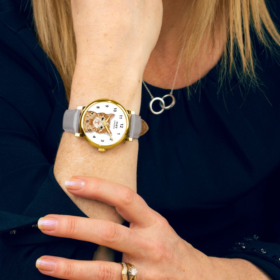 Ginger Cat Watch by Toff London | Personalised Watch – The Cat Gallery